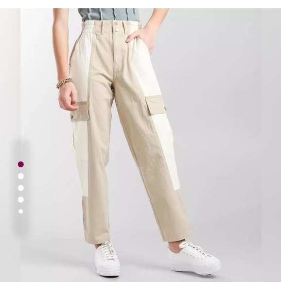 Gilded Intent | Jeans | Beige And White Two Tone Utilitarian Cargo ...